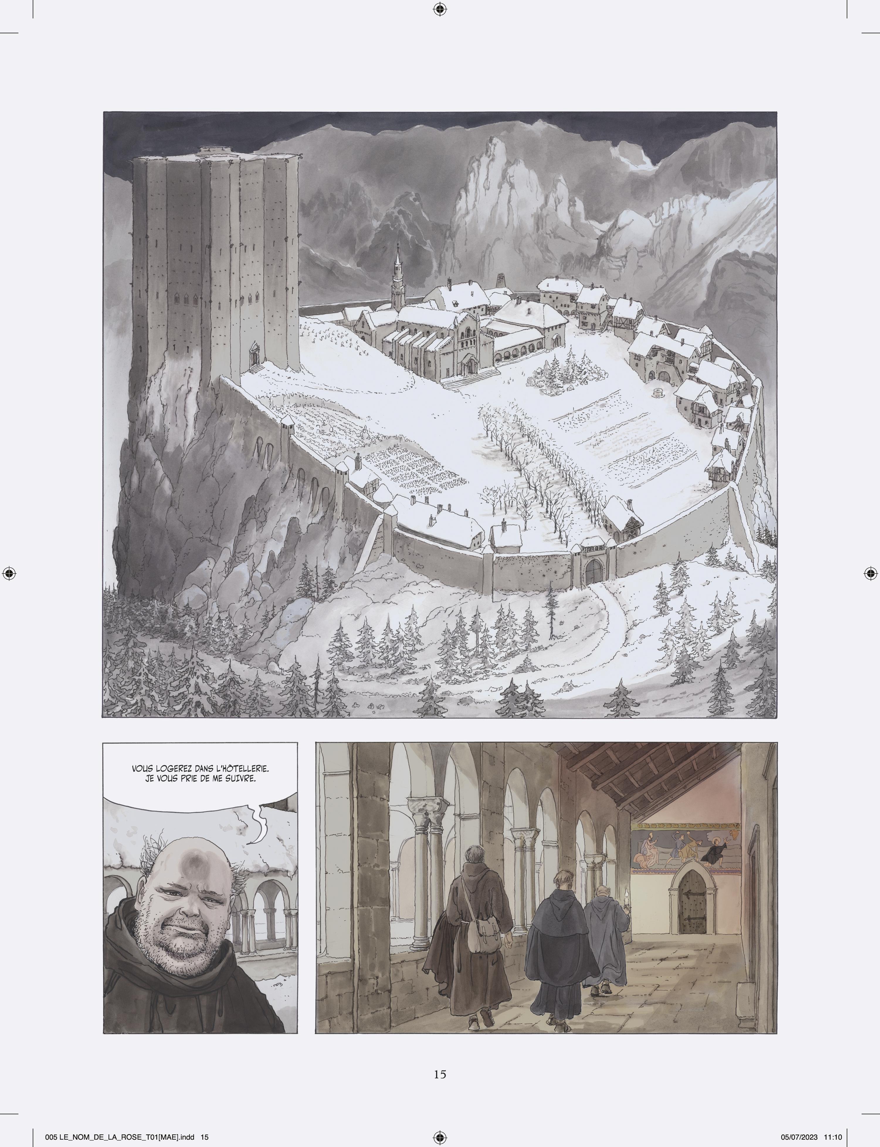 Le nom de la rose. Milo Manara. BD. France Inter / Glénat